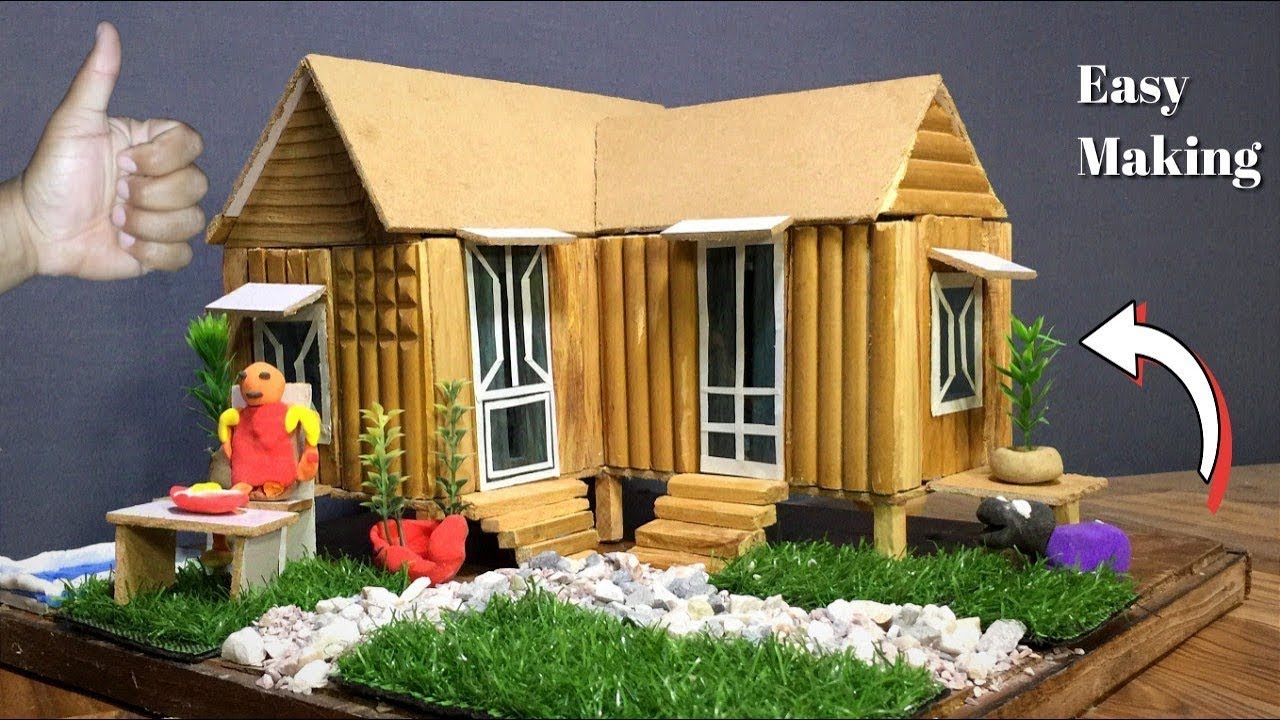 How To Make A Unique Miniature new wooden Sticks House | DIY House ...