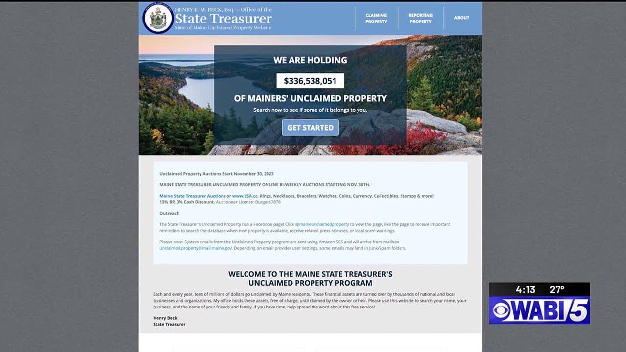 Maine State Treasurer explains the Unclaimed Property Program - YouTube