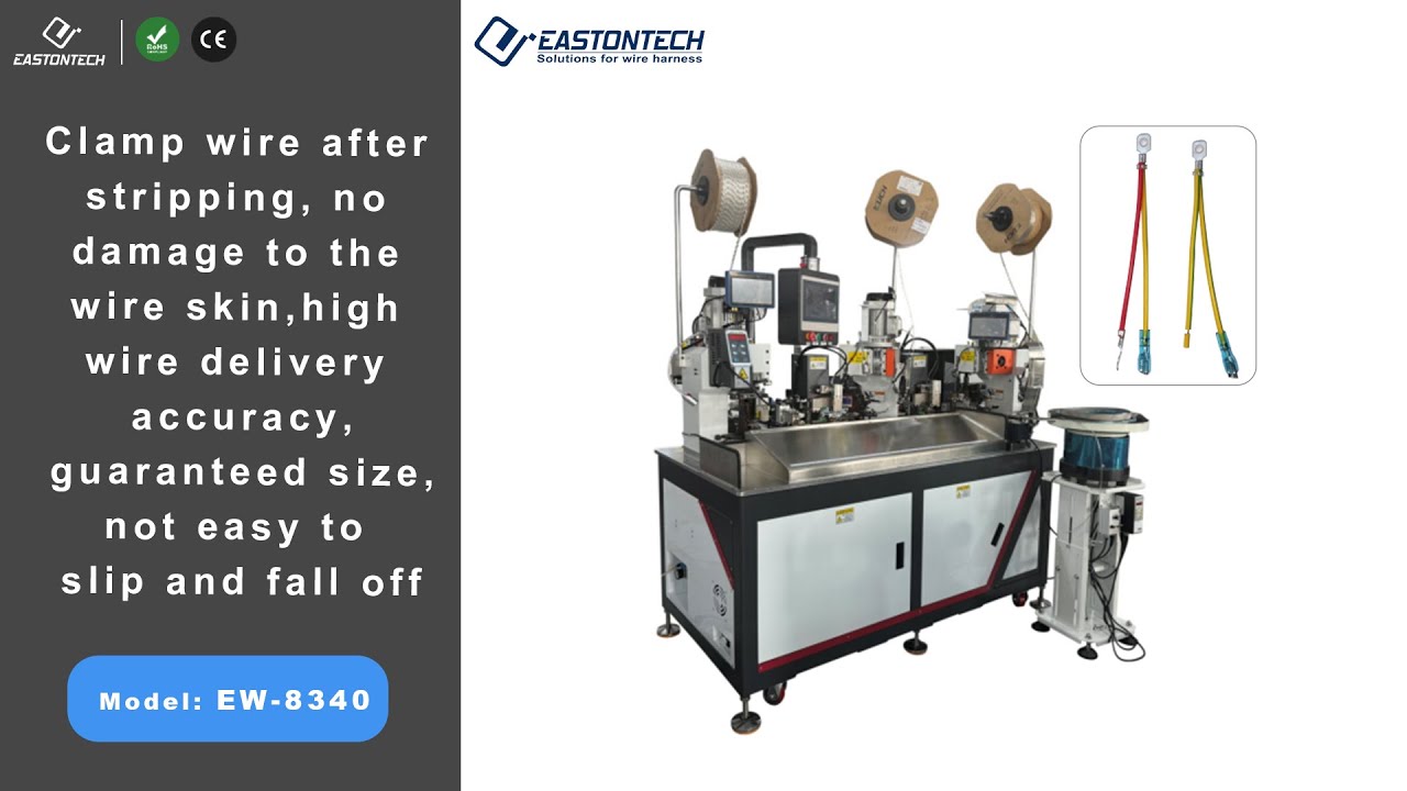 EASTONTECH EW 8340 Fully Automatic Two Wire Joint Crimping and one head sheathed inserting ...