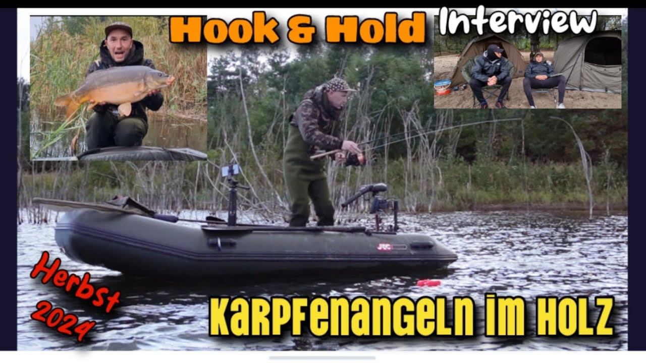 HOOK & HOLD Karpfenangeln im Holz vom Schlauchboot / Angeln auf Karpfen im Herbst - YouTube