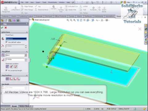 SolidWorks, Sheet Metal Jog Tool - YouTube