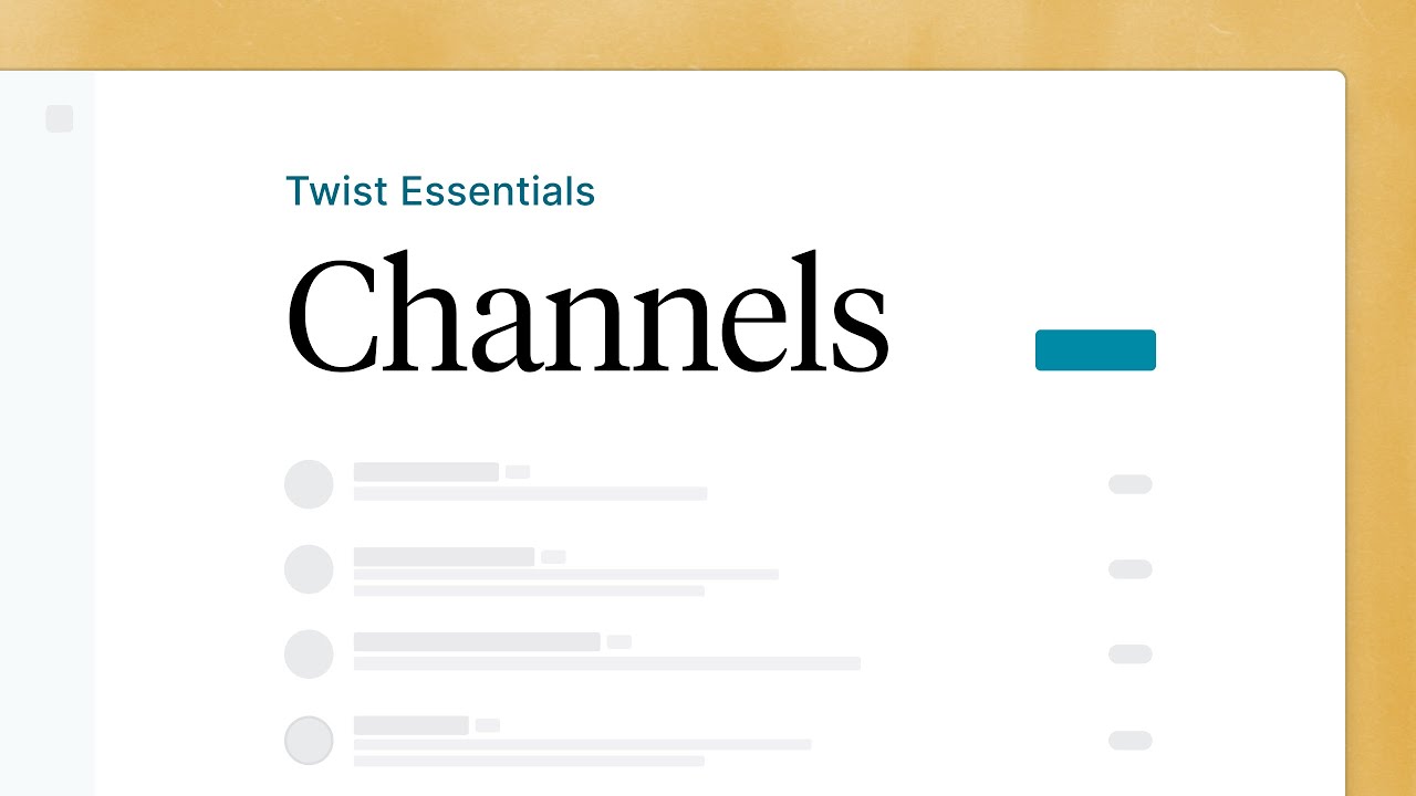 Twist Essentials: Channels - YouTube