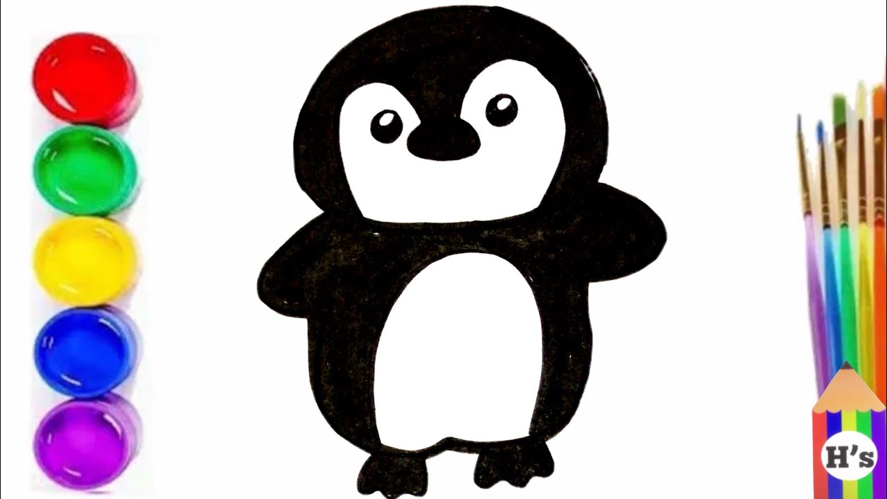 How To Draw a Cute Penguin | рисуем пингвина для детей | Bolalar uchun ...