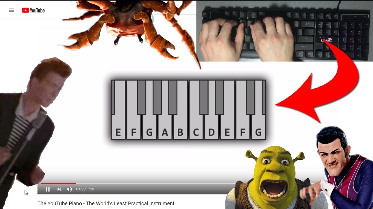 I played Meme Songs using the YouTube Piano - YouTube