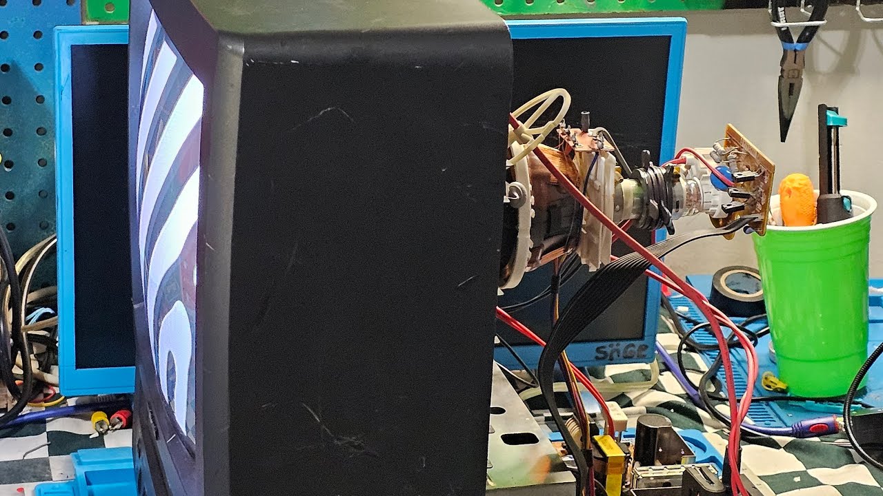 restoring a cut CRT power cable - YouTube