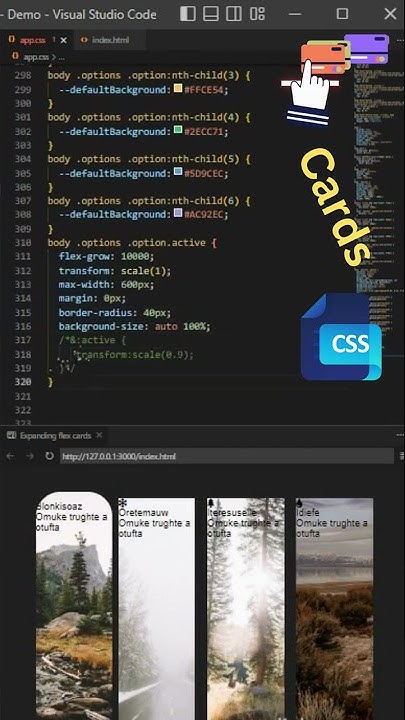 Expanding Flex Cards In Css Creative Cards Javascript Js Css Youtube
