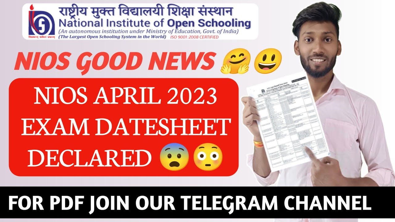 Nios Big Update Nios April 2023 Exam Datesheet Declared Youtube