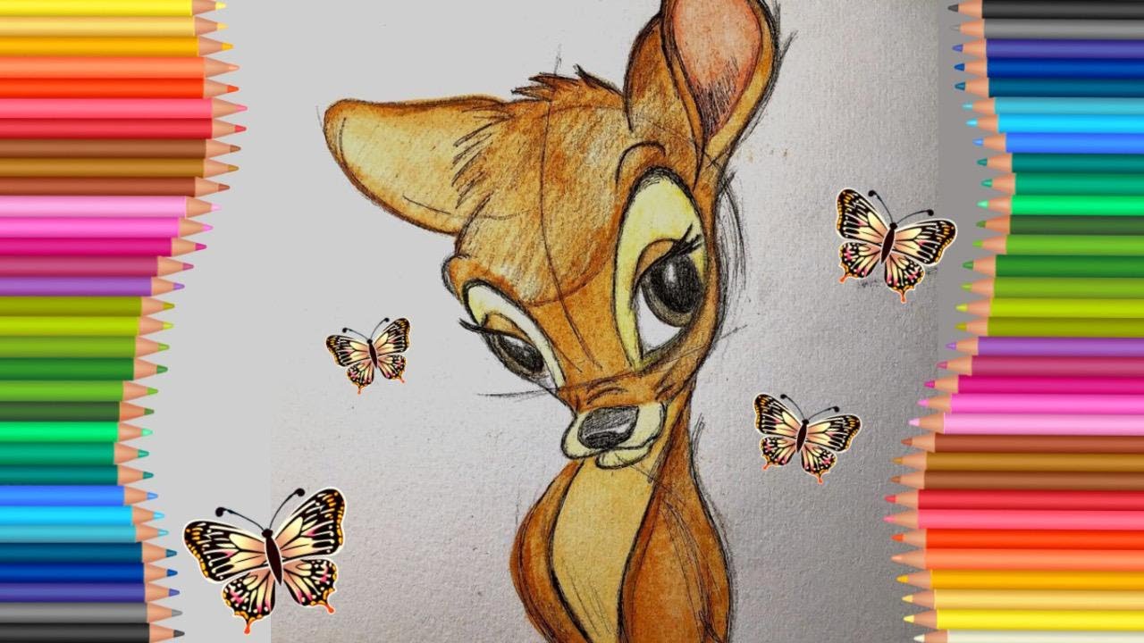 How to draw cute Bambi | Easy DIY - YouTube