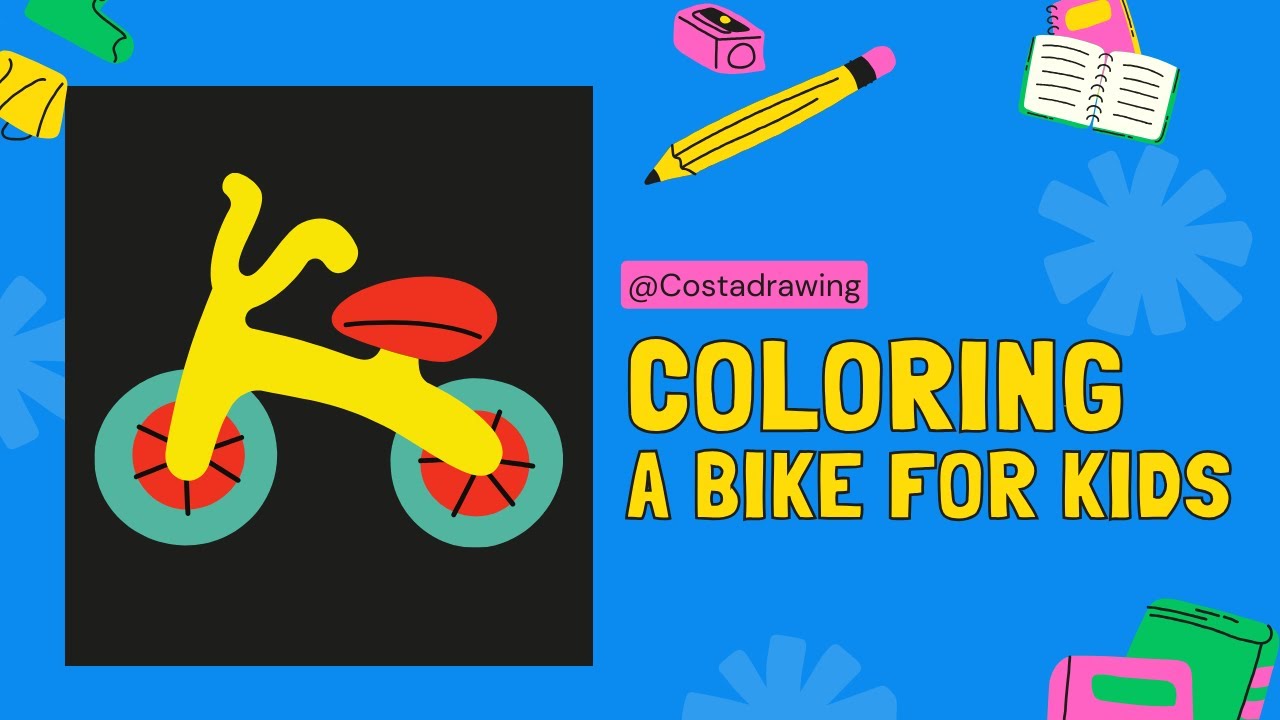 easy coloring A Bike For Kids ll step by step coloring - YouTube