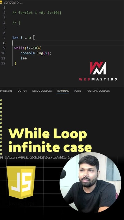 While Loop infinite case #javascript #placementservices #webcoding #codelife #programming - YouTube