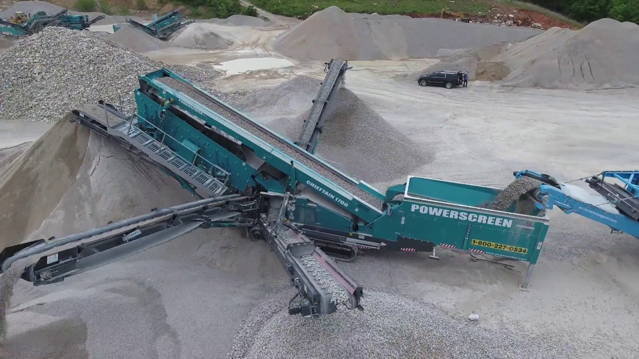 Powerscreen Chieftain 1700 3 Deck Screen - Limestone Application - YouTube