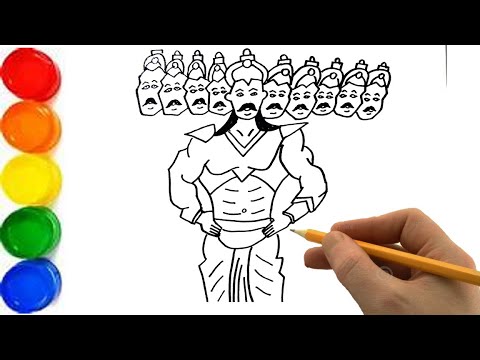How to Draw Ravana - step by step || Dussehra Drawing || Easy Drawing ...