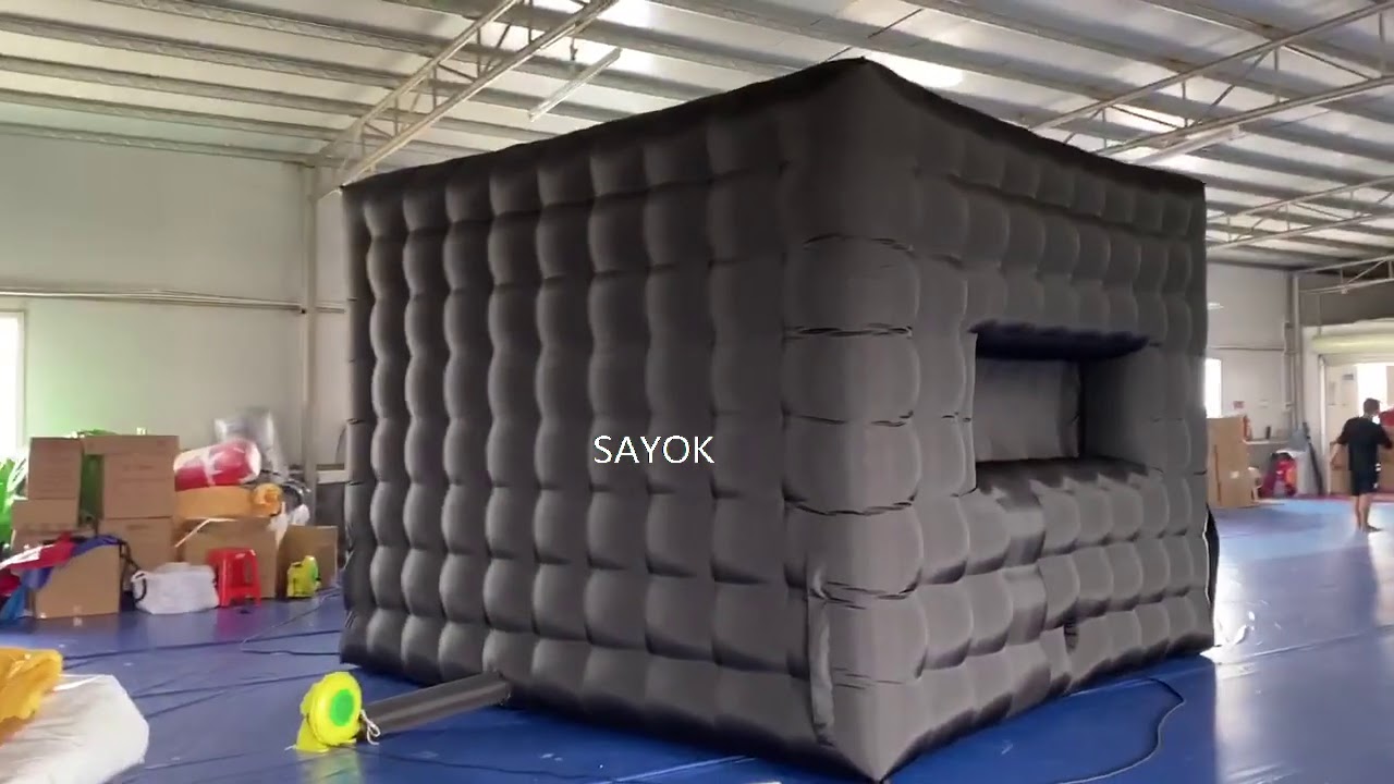 Black Inflatable Tent Inflatable Cube Structure Air Tent for Event ...