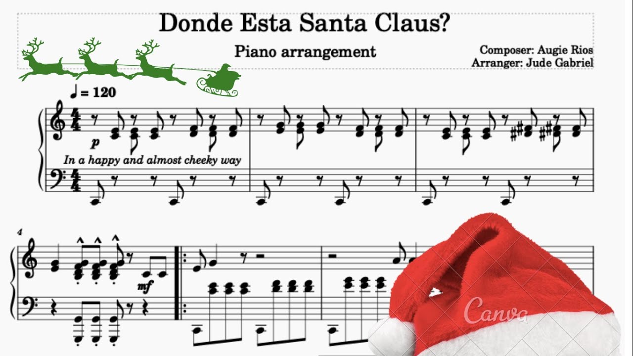Augie Rios ¿dónde Está Santa Claus Piano Arrangement Youtube