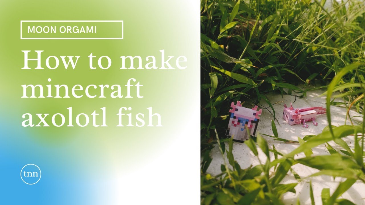 how to make minecraft axolotl (moon origami 1) - YouTube