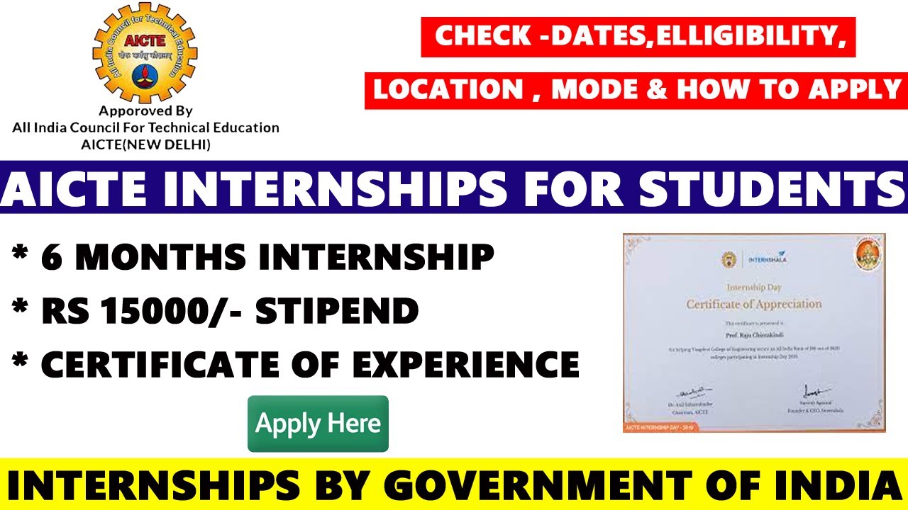 AICTE Approved Internships | Engineering Students | Stipend Based | State Government Internships ...