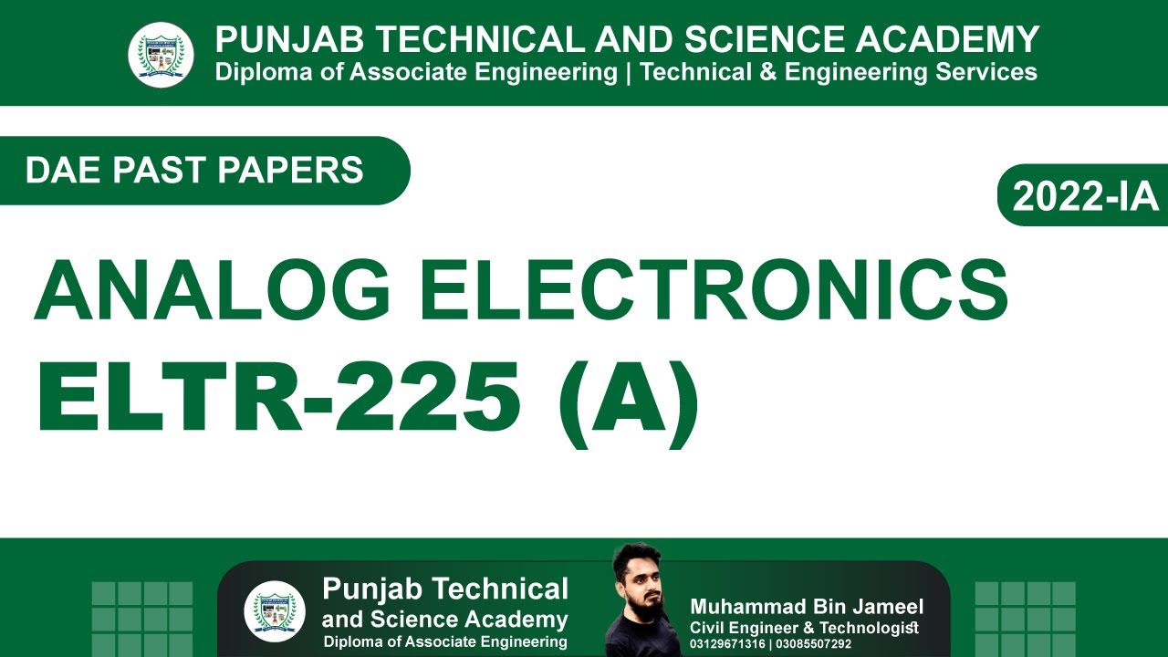 DAE ET 125 Paper A Past Papers 2022 IA | Principles of Electrical ...
