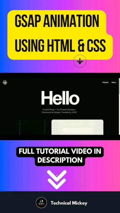 GSAP Animation Website Clone | GSAP Tutorial | GSAP #gsapanimation #shortvideo - YouTube