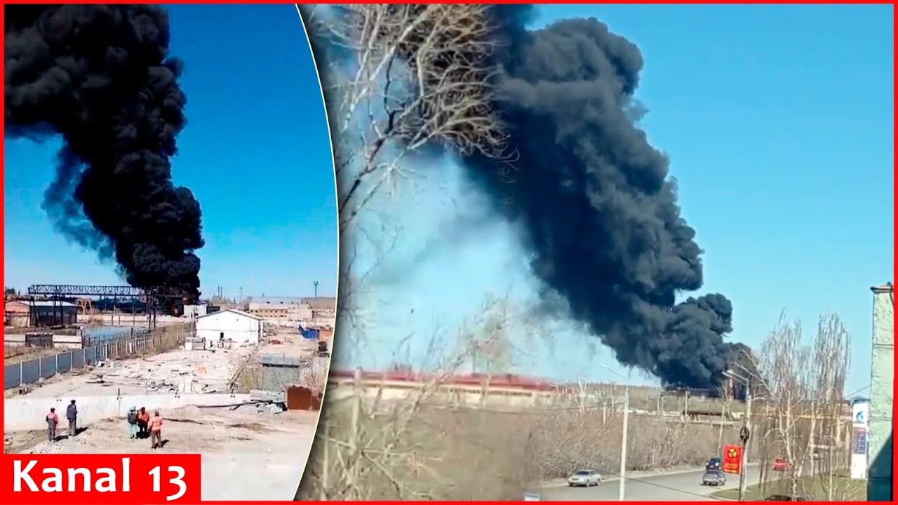 Another footage of strong fire in fuel storage tanks at an oil base in ...