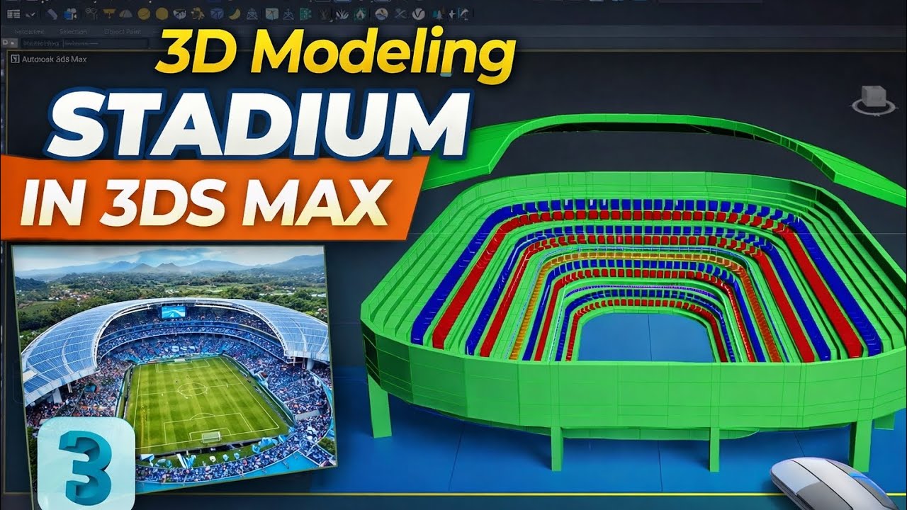 How to Model a Stadium in 3ds Max | Complete 3D Workflow - YouTube