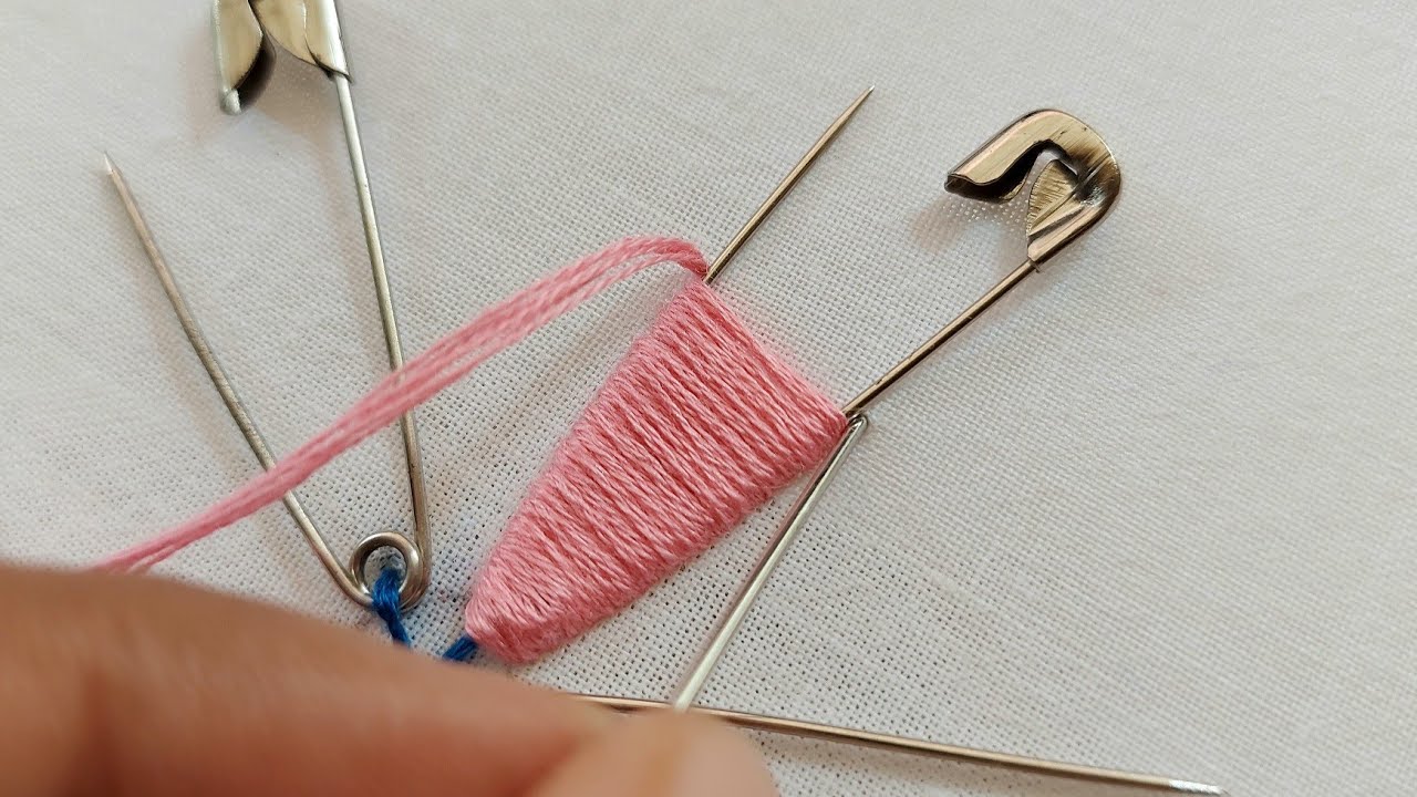 Beautiful hand embroidery with safety pins|latest hand embroidery ...