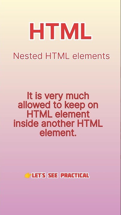 Nested HTML elements 🔥| CS Coding Hub #shorts #html - YouTube