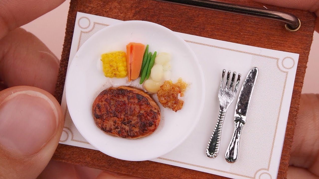 Miniature DIY KIT | Minimaden Beef Steak | jjuingmini - YouTube