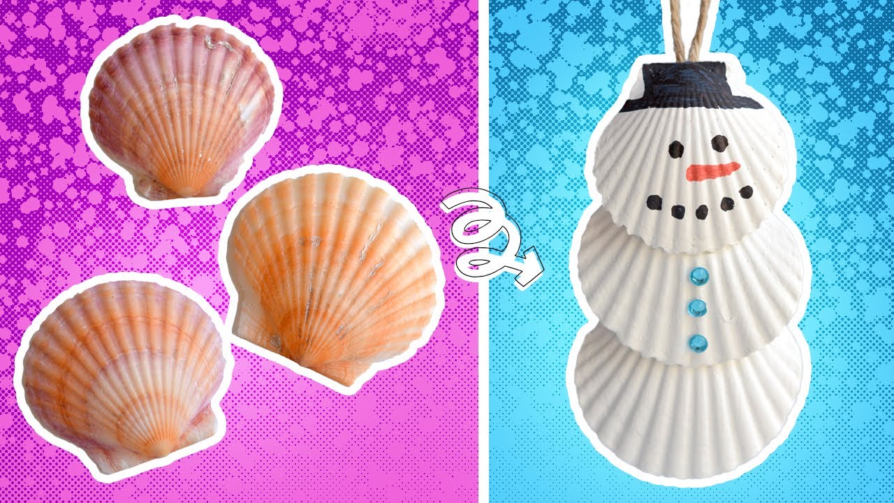 How to Make Seashell Snowman Ornaments - YouTube
