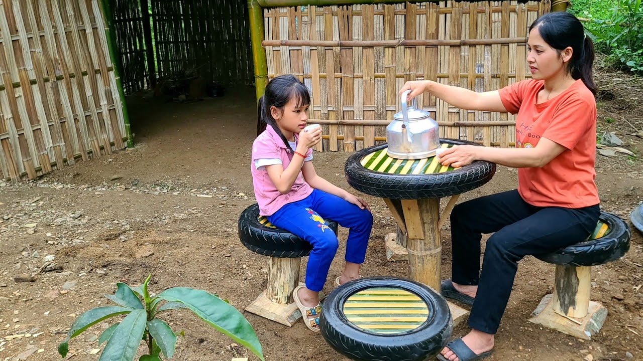 Single mother, making a simple but beautiful chair - YouTube