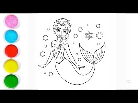 Cute Elsa Mermaid Drawing | Frozen + Mermaid Art for Kids 🎨 - YouTube