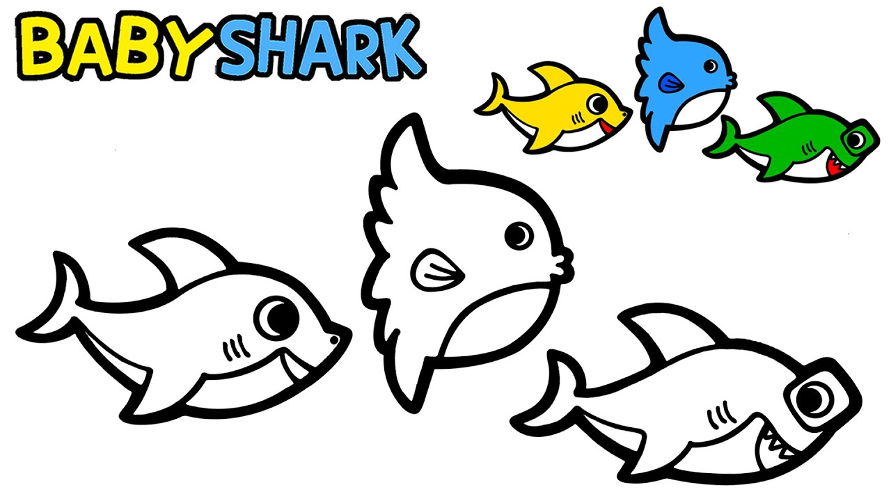 How to Draw Baby Shark and Friends#4 | Cute Shark | Baby Shark's ...