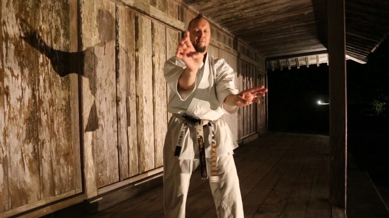 Seiryu kata Uechi ryu karate / Okinawa (Japan) castle Shui jo. - YouTube