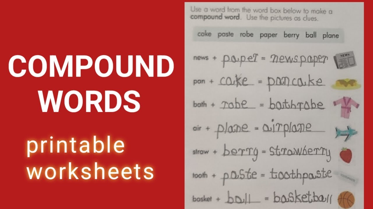 Compound word worksheets idea for 5-6 years old kids. compound words ...