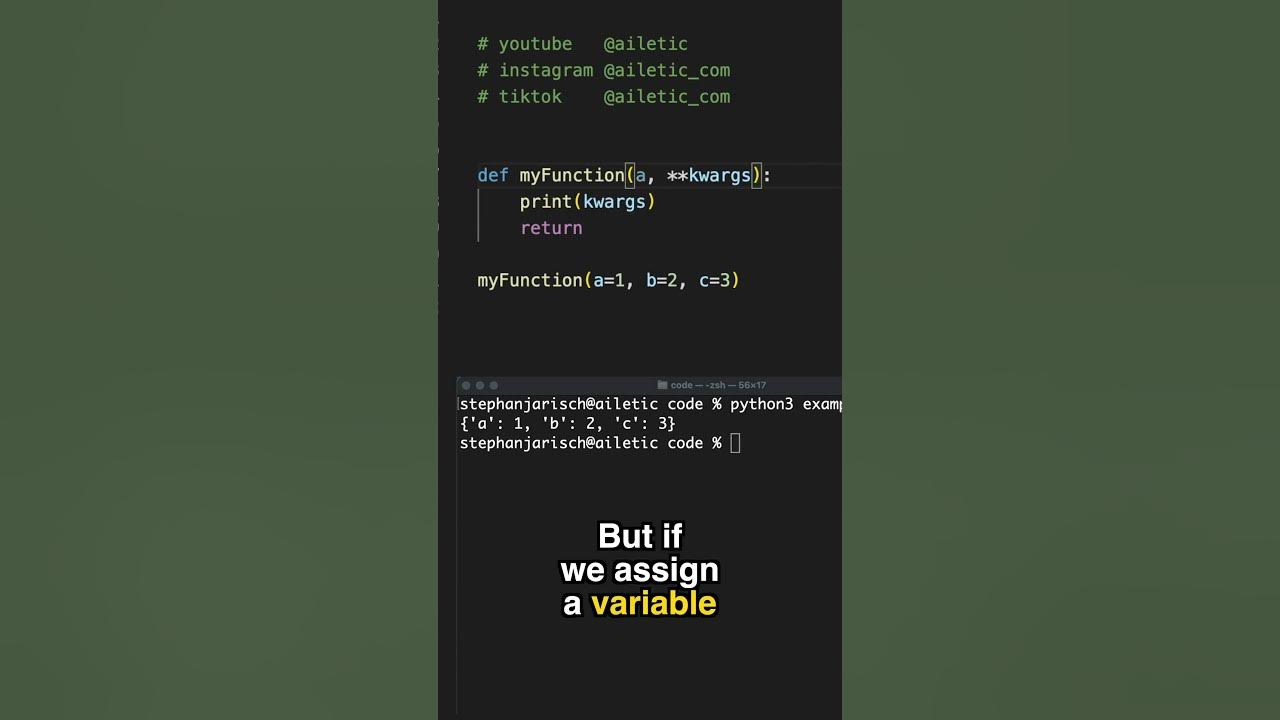 Python kwargs | Key Word Arguments - YouTube