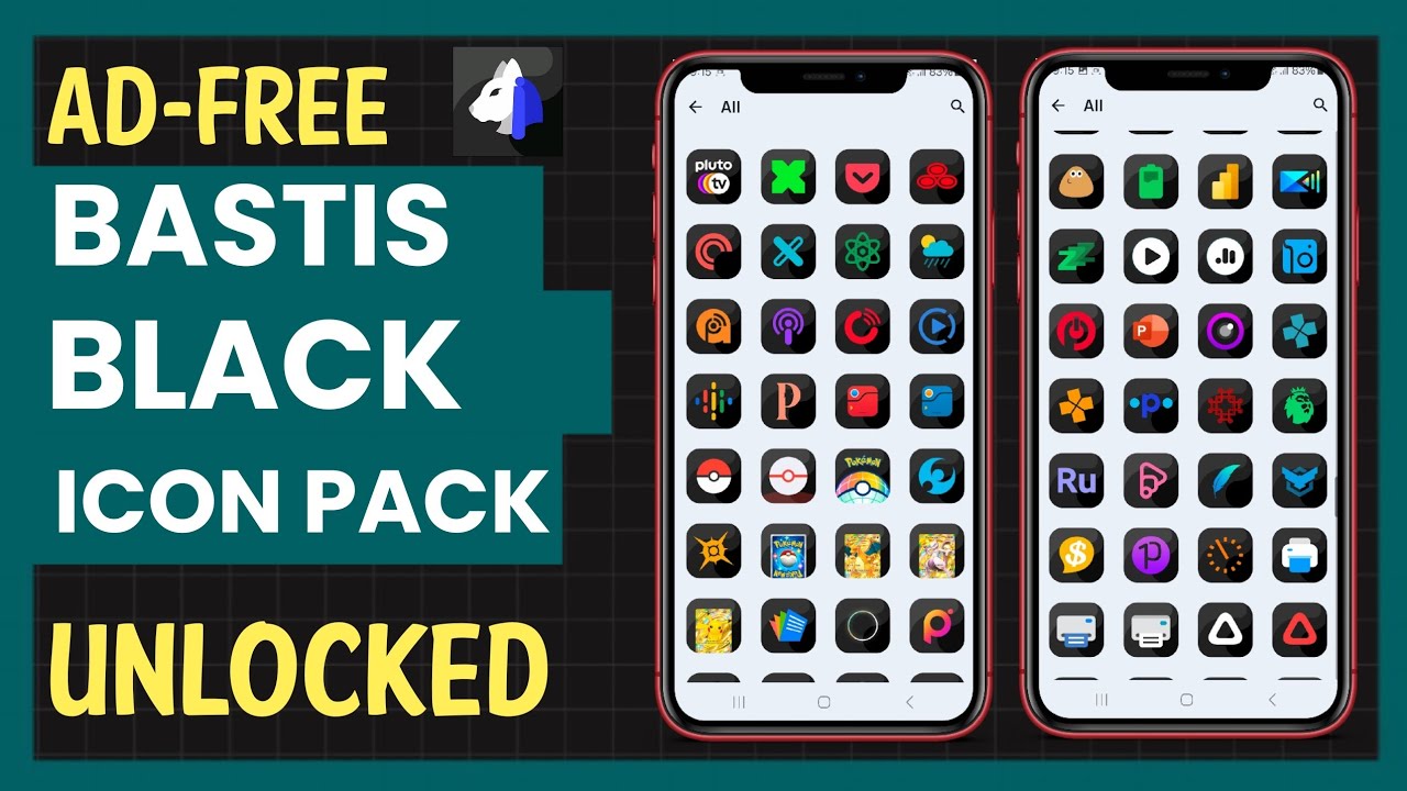 Best Free Bastis Black Icon Pack App for Android - YouTube