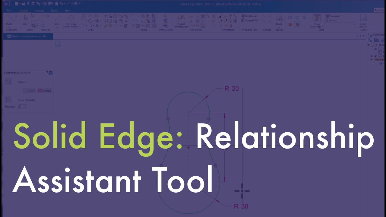 Solid Edge Relationship Assistant Tool - YouTube