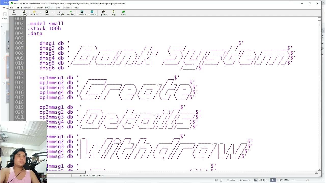 Simple Bank Management System Using 8086 Assembly Language - YouTube