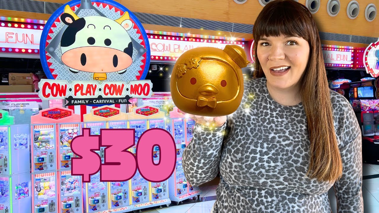 $30 PRIZE CHALLENGE at Cow Play Cow Moo Arcade! - YouTube