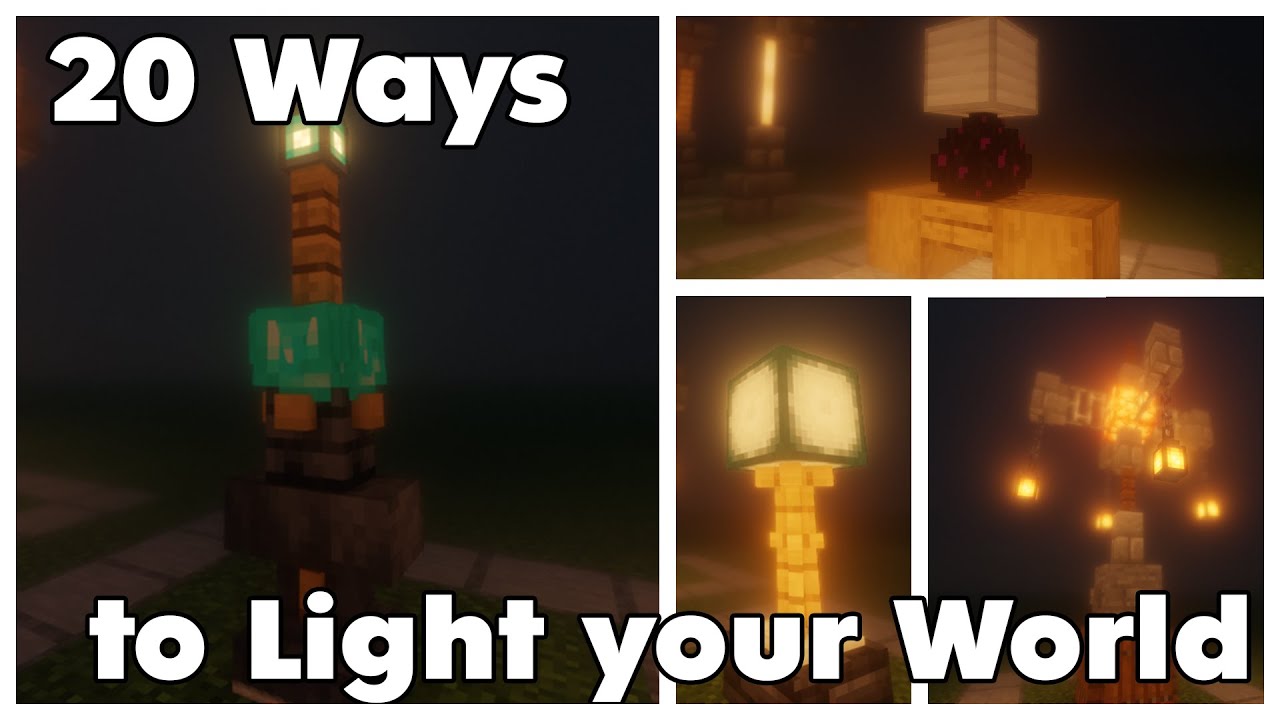 20 Ways to Light up Your Minecraft World! - YouTube