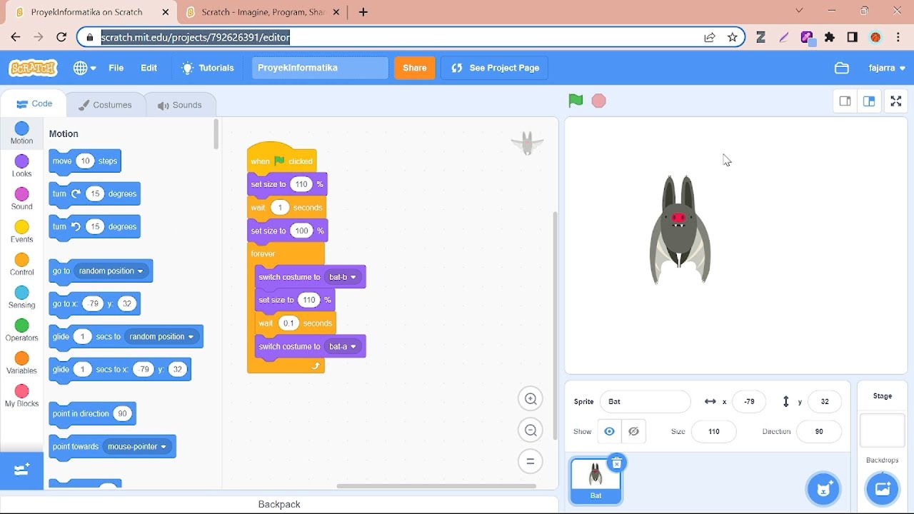 Animasi Looping dengan scratch - YouTube