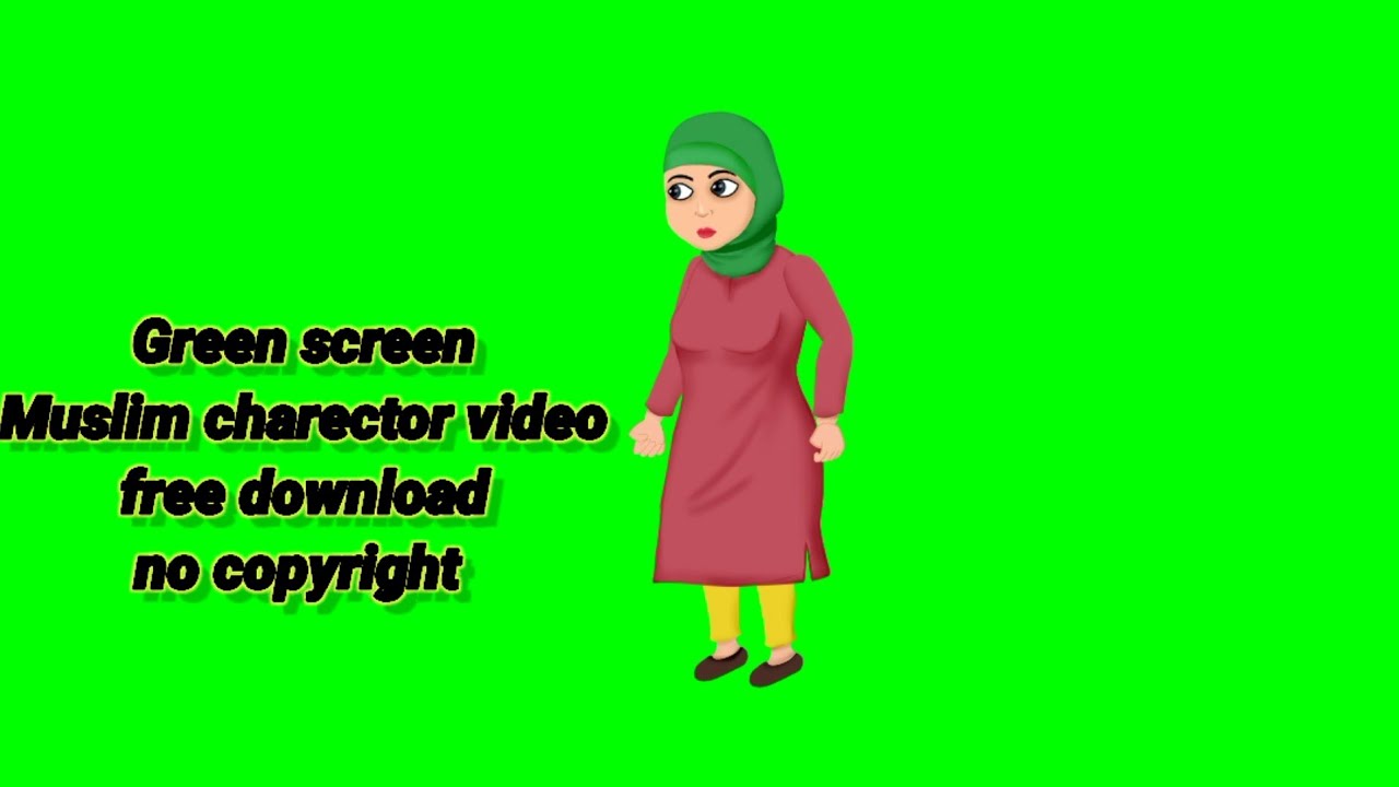Green Screen Muslim girl character Green screen Village woman character ...