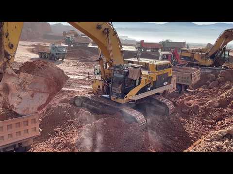Twin Caterpillar 365C Excavators | Side-by-Side Mining Action
