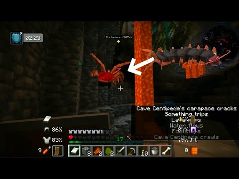 I Fought A Big Cave centipede In Modded Minecraft - YouTube