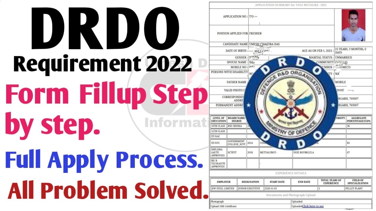 DRDO CEPTAM FORM FILLUP STEP BY STEP ITI/DIPLOMA / ALL PROBLEM SOLVED ...