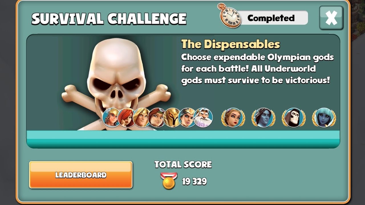 the dispensables round 20 | 4 temples | 19328 | Gods of Olympus - YouTube