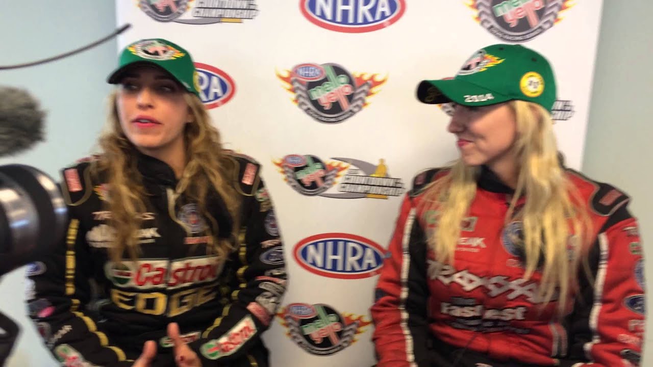 Brittany Force and Courtney Force No. 1 at NHRA Kansas Nationals - YouTube