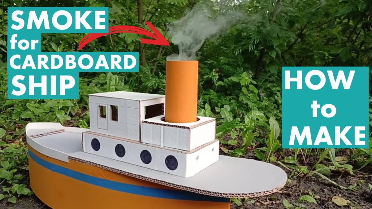 How to make a smoke simulation for a cardboard ship model - YouTube