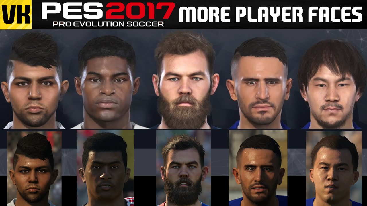 PES 2017: NEW PLAYER FACES WITH PES 2016 COMPARISON! (Rashford, Buffon ...