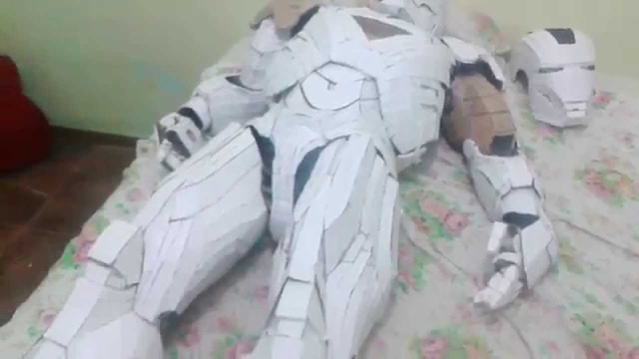 Iron Man no Pepakura finalizado mark VI pronto para fibra - YouTube