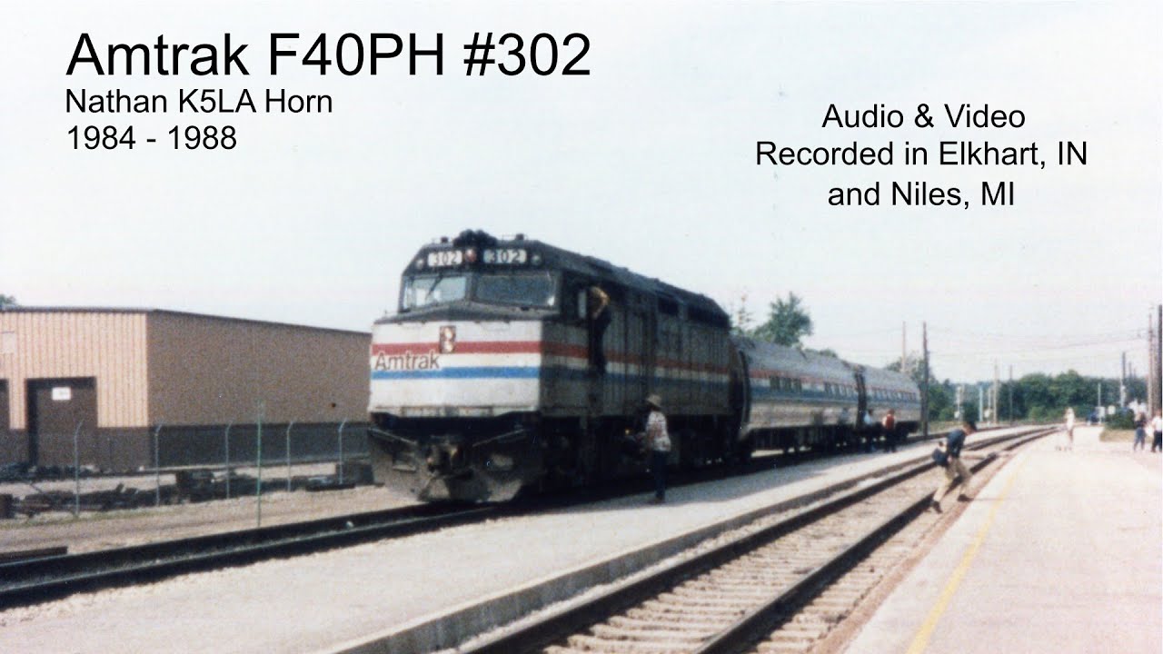 Amtrak F40PH # 302 [Audio & Video] 1984-1988 - YouTube